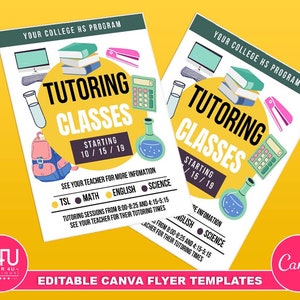Summer Tutoring Flyers, DIY Canva Summer Tutoring Flyers, Editable ...
