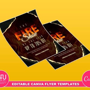 Fire Show Flyer, DIY Canva Fire Show Flyer Template, Editable Canva US ...