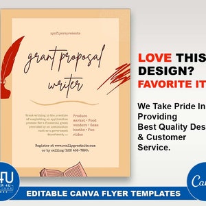 Grant Proposal Writer Flyer, DIY Canva Grant Proposal Writer Flyer ...