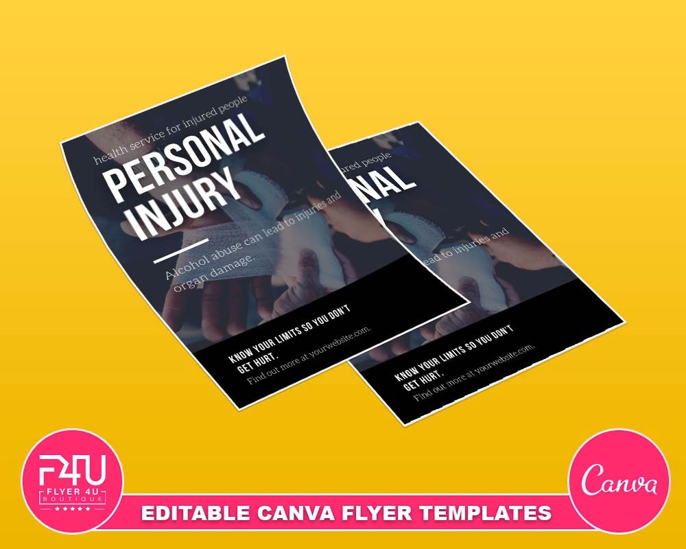 Personal Injury Flyer, DIY Canva Personal Injury Templates, Editable ...