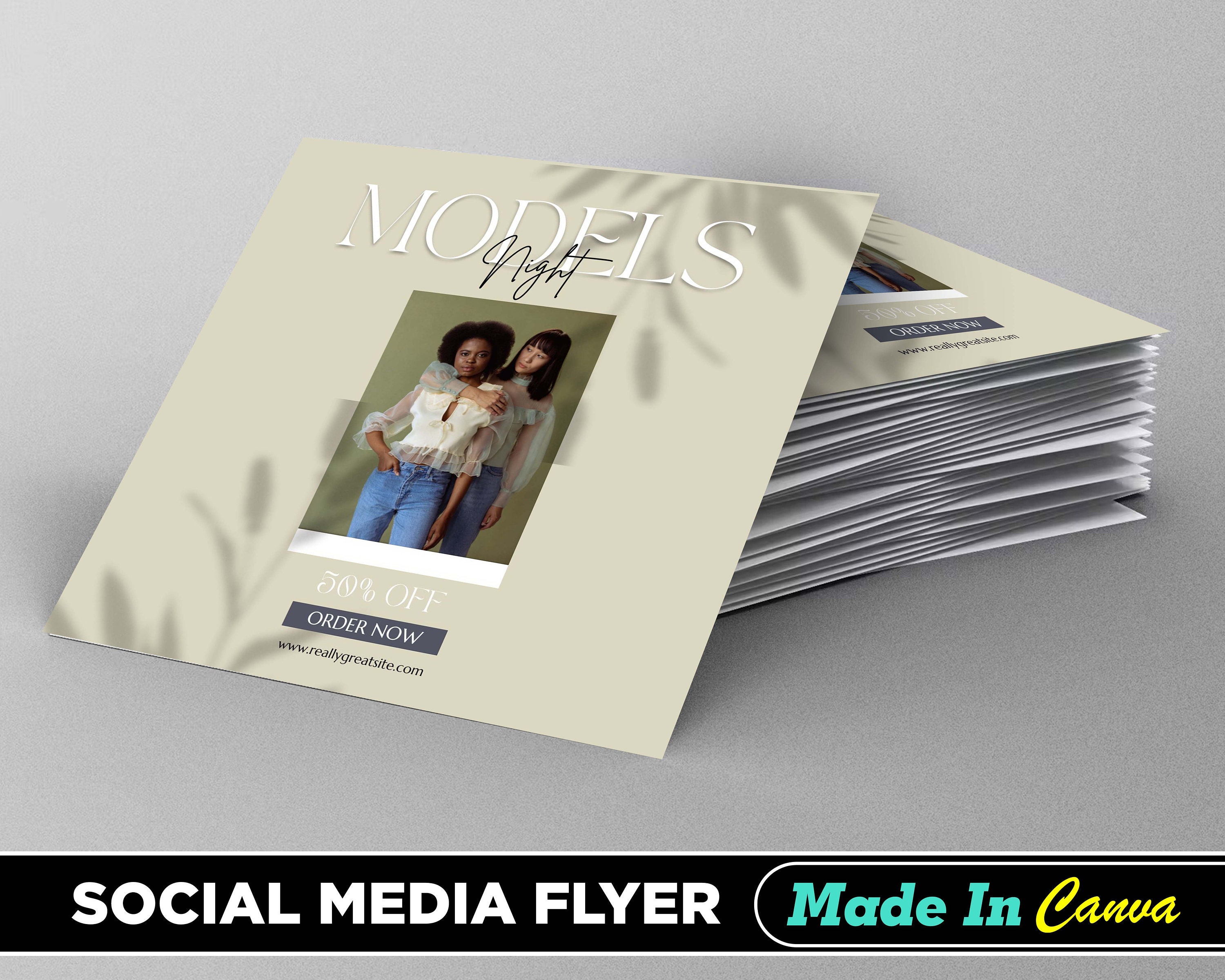 Models Night Flyer DIY Canva Models Night Flyer Template - Etsy