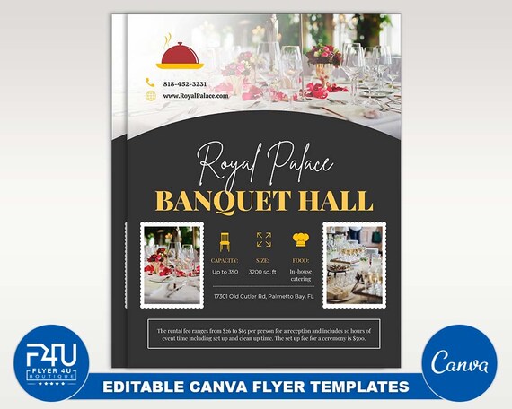 Banquet Facility Flyer DIY Canva Banquet Facility Flyer | Etsy