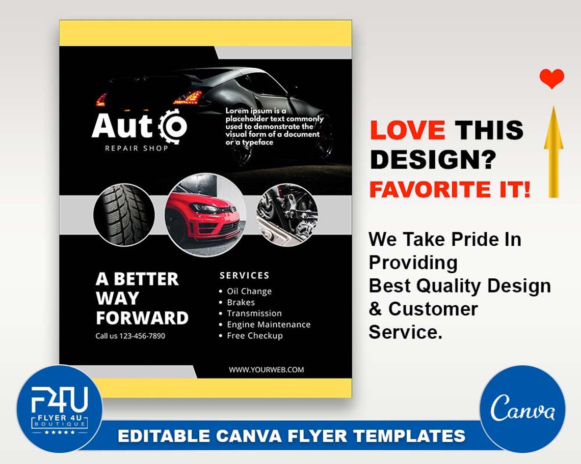 Mobile Car Inspection Flyer DIY Canva Mobile Car Inspection - Etsy