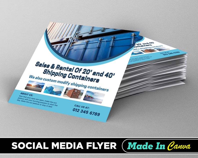 Shipping Container Flyer, DIY Canva Shipping Container Flyer Template ...