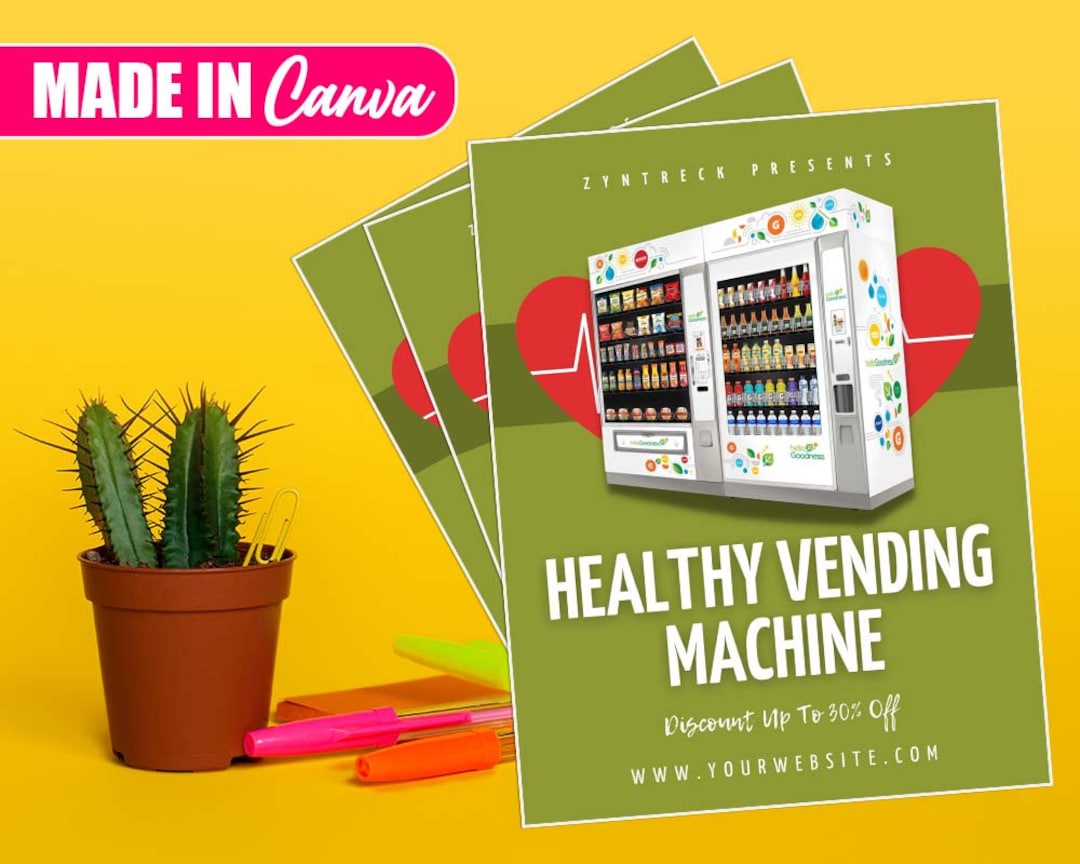 Healthy Vending Machine Flyer, DIY Canva Healthy Vending Machine Flyer ...