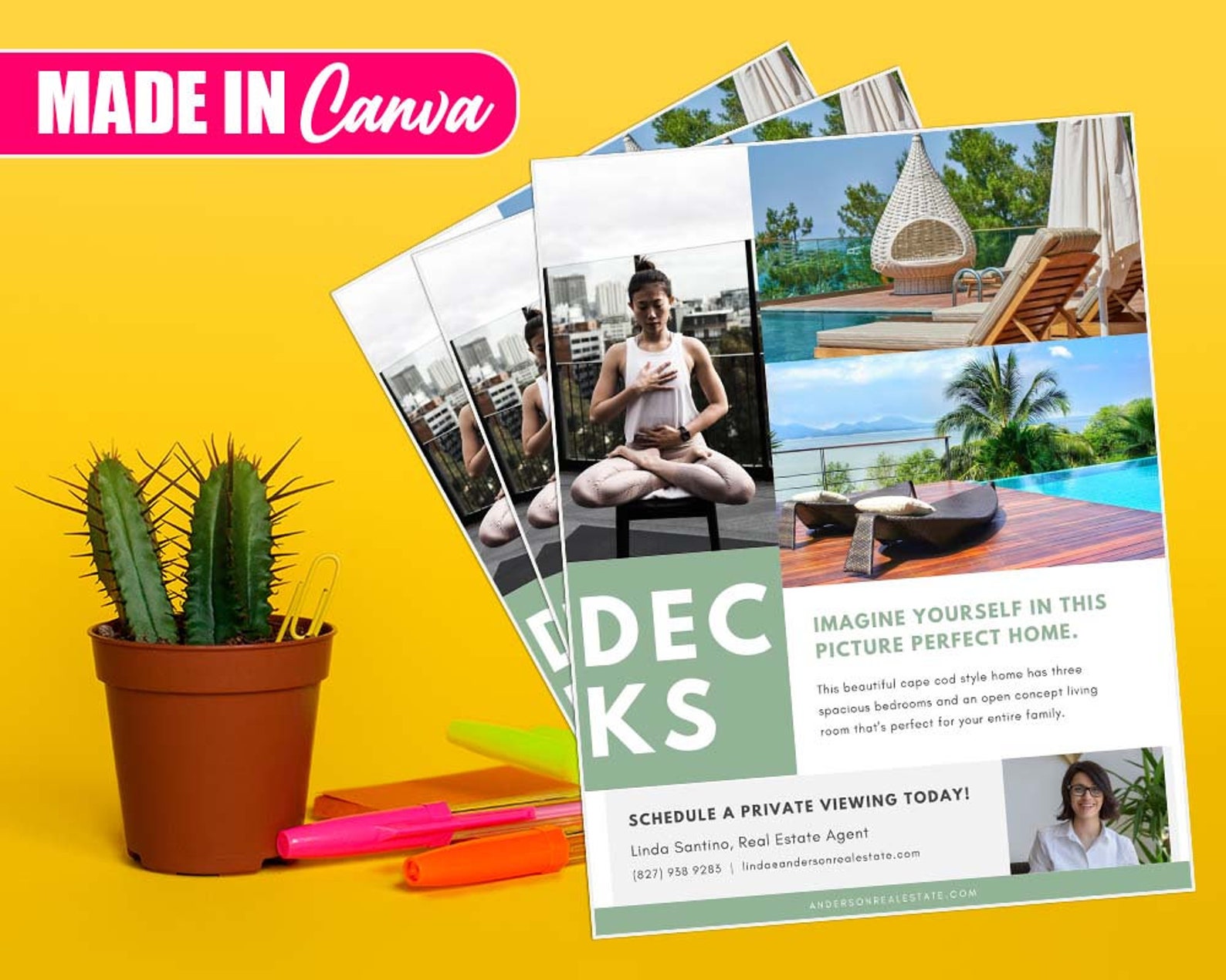Decks Flyer, DIY Canva Decks Flyer Template 2022, Editable Canva US ...