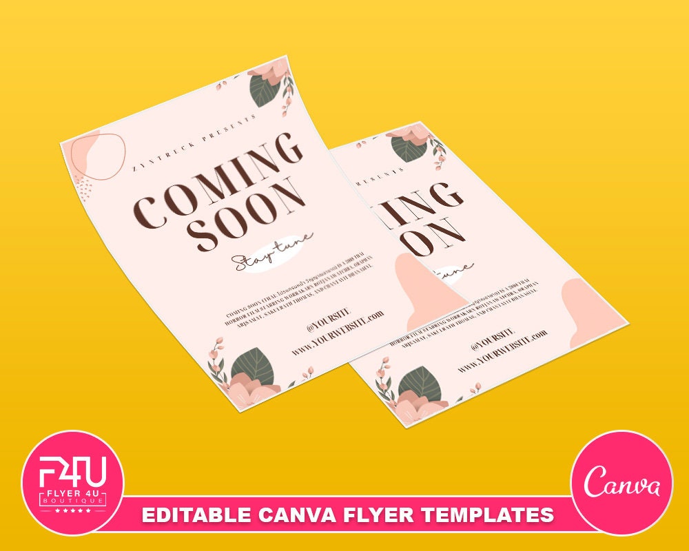 Coming Soon Flyer, DIY Canva Coming Soon Flyer Template, Editable Canva ...