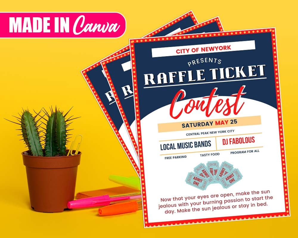 Raffle Fundraiser Flyer DIY Canva Raffle Fundraiser - Etsy