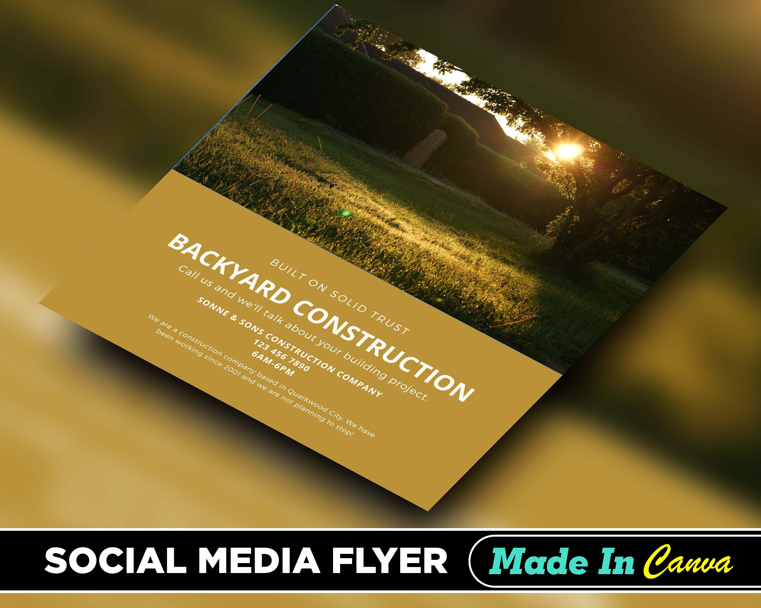 Backyard Construction Flyer, DIY Canva Backyard Construction Flyer ...