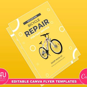 Bicycle Repair Flyer, DIY Canva Bicycle Repair Flyer Template 2022 ...