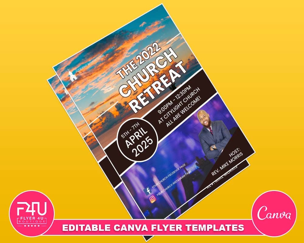 Retreat Yourself Flyer DIY Canva Retreat Yourself Flyer 2022 | Etsy