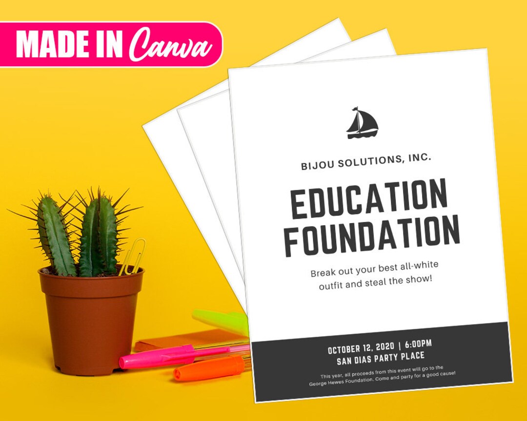 Education Foundation Flyer, DIY Canva Education Foundation Flyer ...