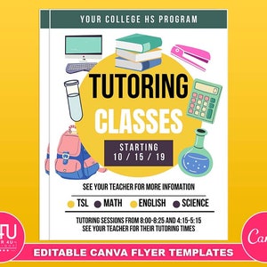 Summer Tutoring Flyers, DIY Canva Summer Tutoring Flyers, Editable ...