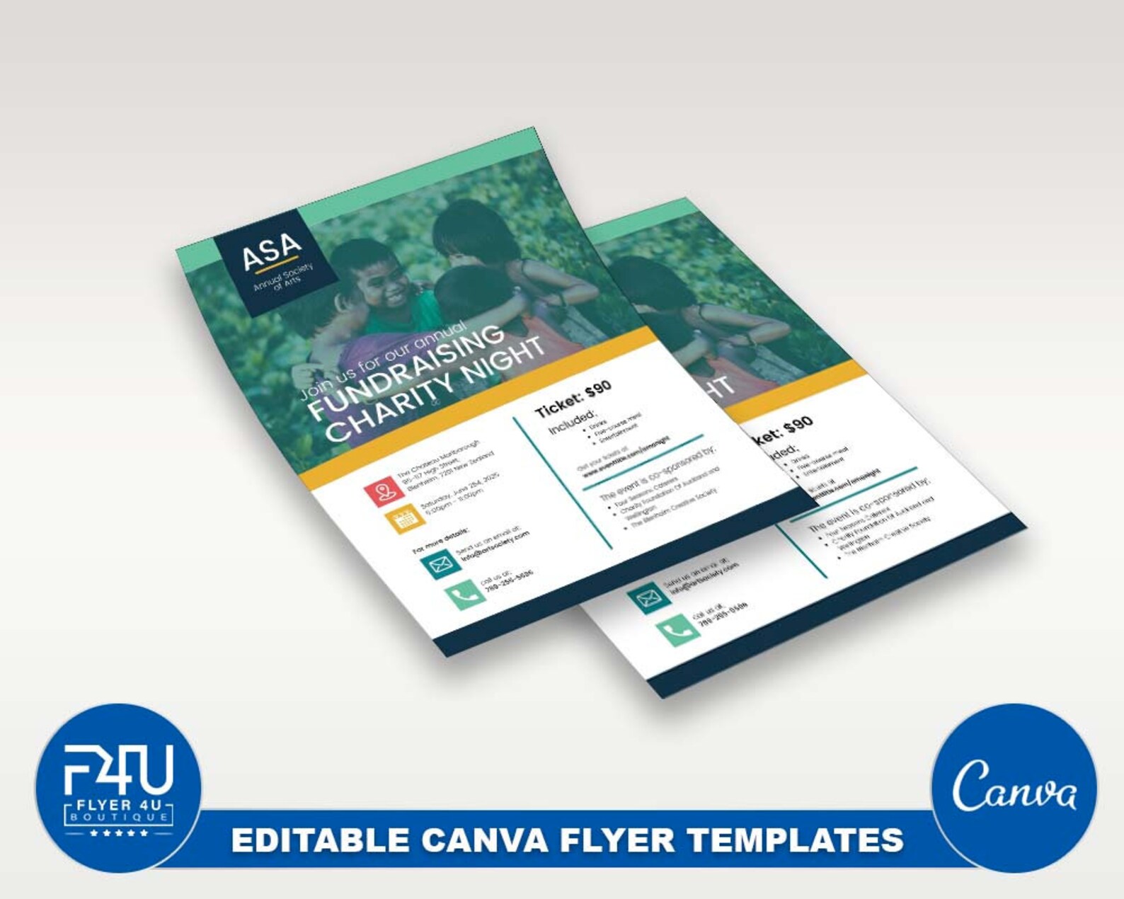 Fundraiser Flyer, DIY Canva Fundraiser Flyer Template 2022, Editable ...