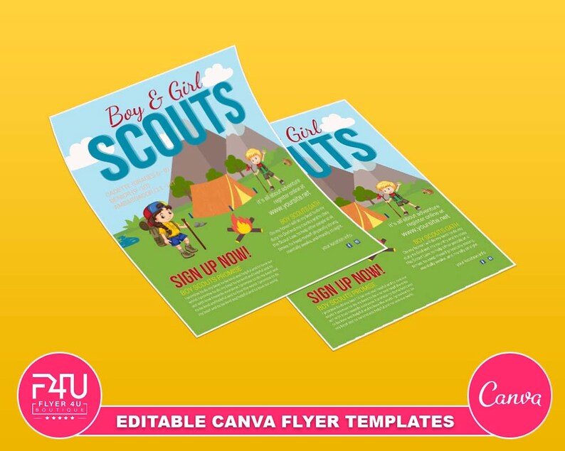 Scouts Flyer DIY Canva Scouts Flyer Template 2022 Editable - Etsy