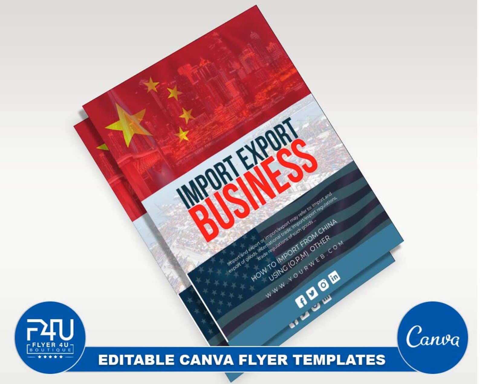 Import and Export Business Flyer DIY Canva Import and Export - Etsy