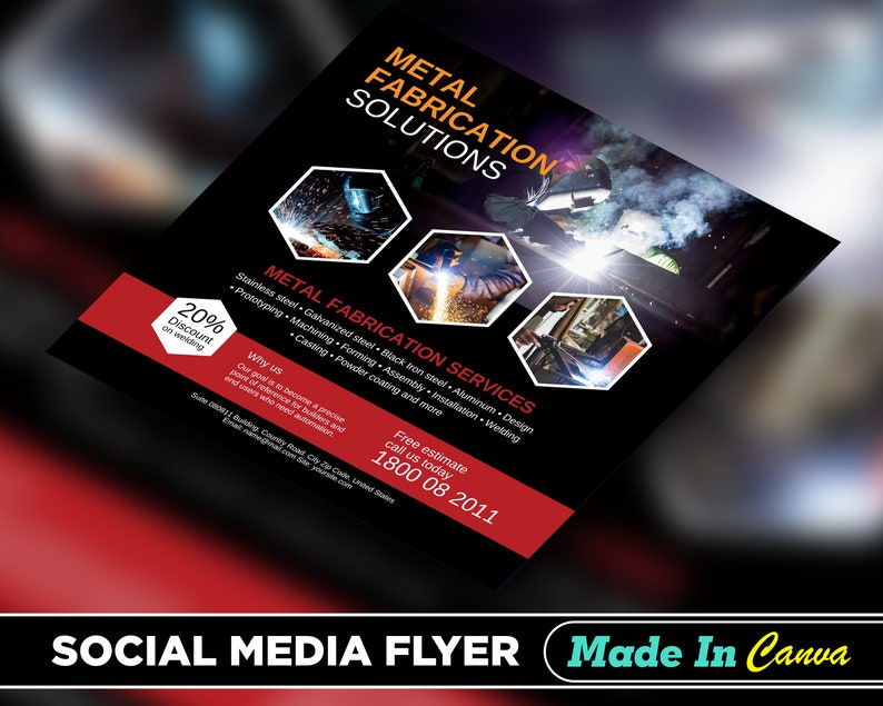 Metal Work Service Flyer, DIY Canva Metal Work Service Flyer Template ...