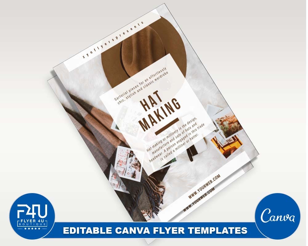 Hat Making Flyer, DIY Canva Hat Making Flyer Template 2022, Editable ...