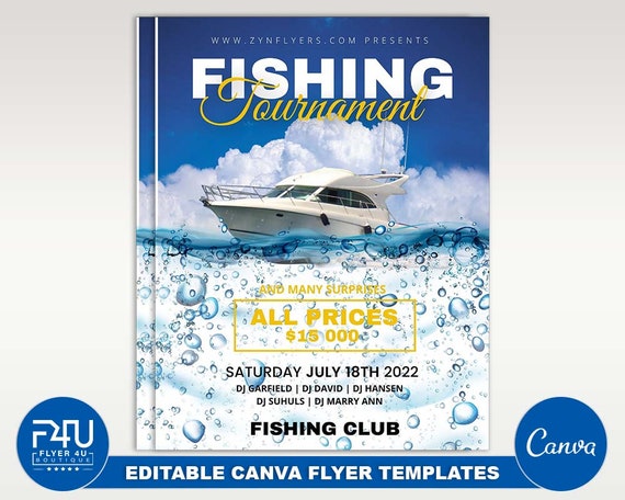 Sport Fishing Charter Boat Flyer DIY Canva Sport Fishing | Etsy