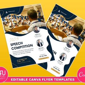 Speech Competition Flyer DIY Canva Speech Competition Flyer - Etsy