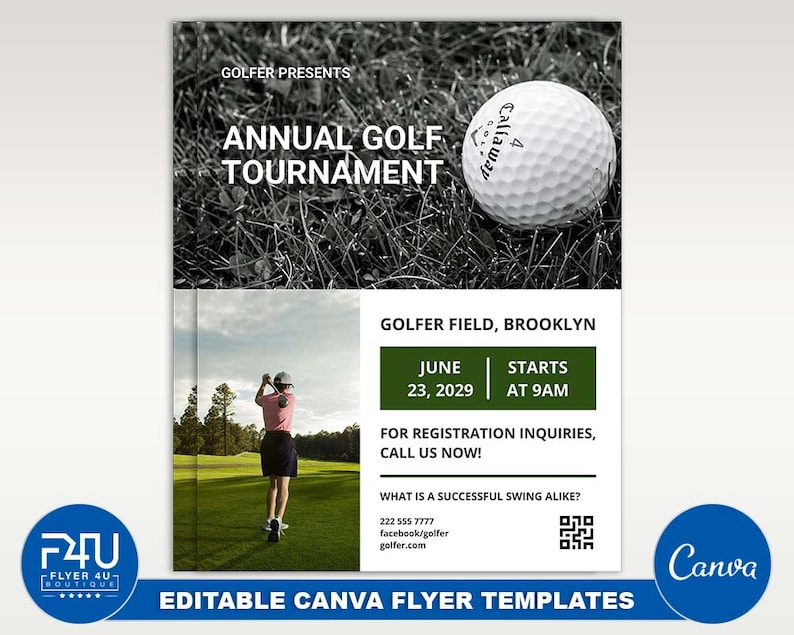 Golf Coach Flyer, DIY Canva Golf Coach Flyer Template 2022, Editable ...