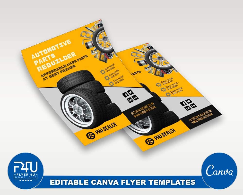Automotive Parts Rebuilder Flyer, DIY Canva Automotive Parts Rebuilder ...
