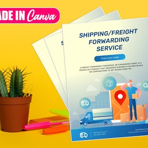 Shipping Freight Forwarding Flyer, DIY Canva Shipping Freight ...