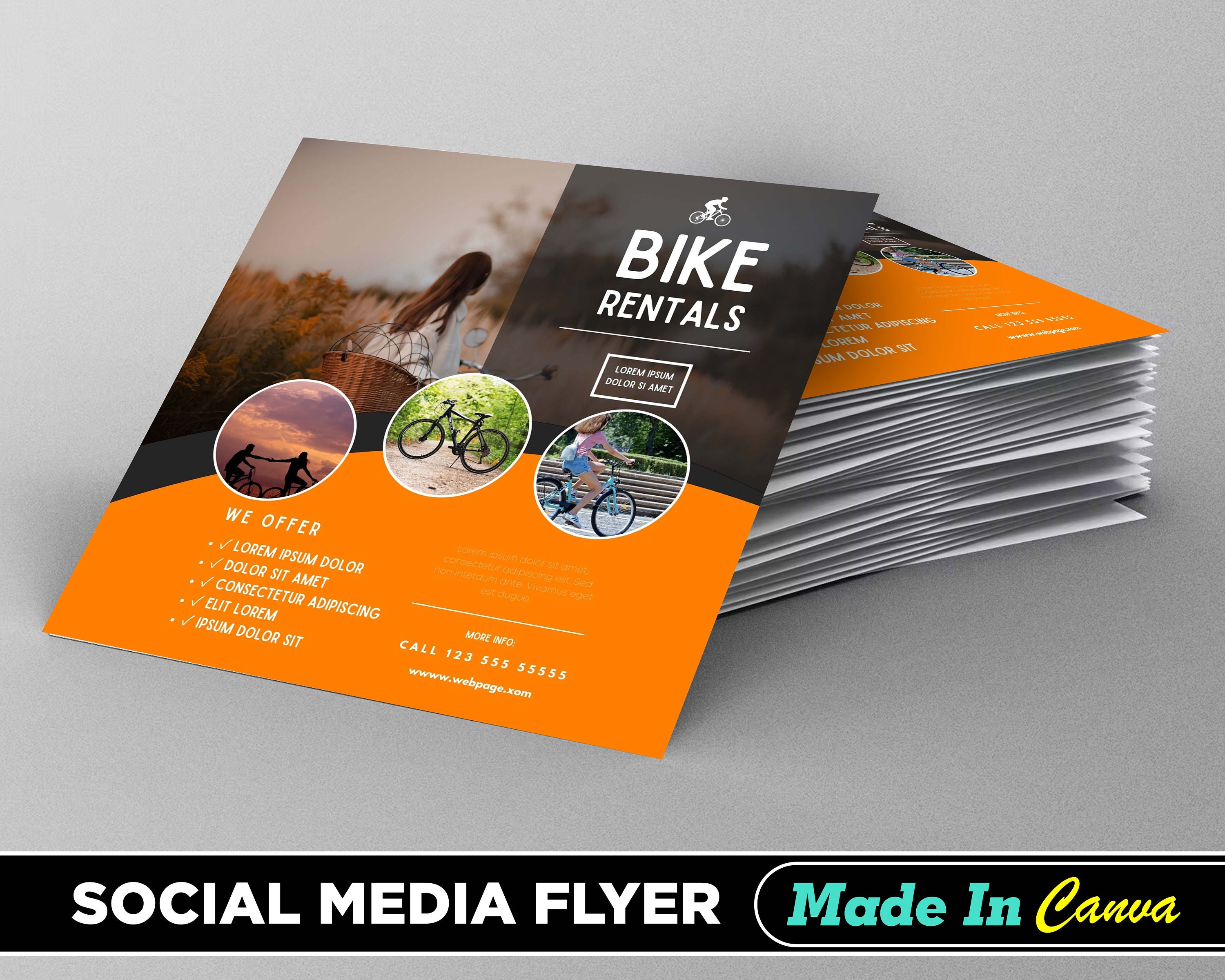 Bicycle Rentals Flyer DIY Canva Bicycle Rentals Flyer - Etsy
