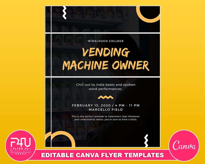 Vending Machine Flyer DIY Canva Vending Machine Template - Etsy