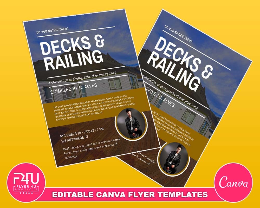 Decks and Railing Flyer DIY Canva Decks & Railing Template - Etsy