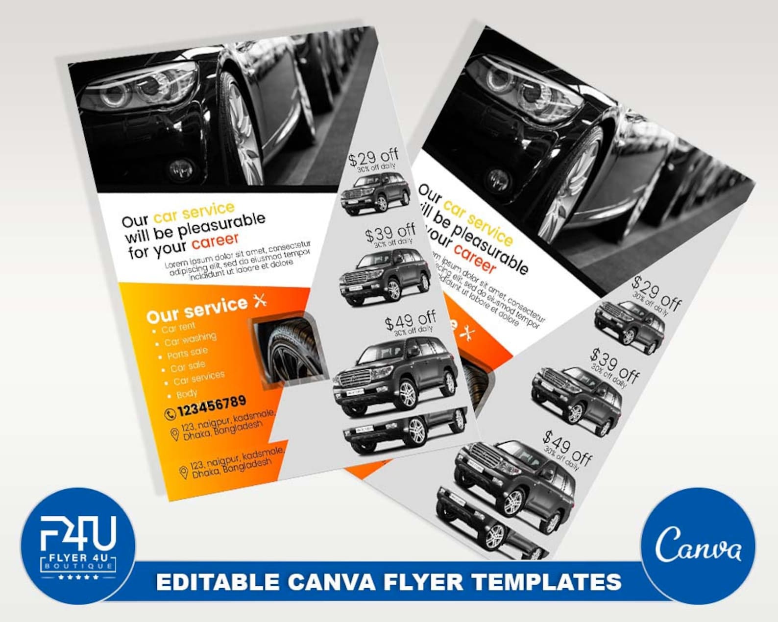 Automobile Flyer DIY Canva Auto Mobile Flyer Template 2022 - Etsy