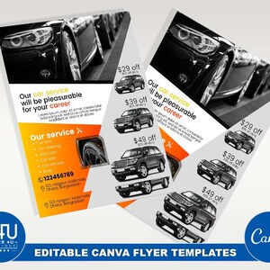 Automobile Flyer, DIY Canva Auto Mobile Flyer Template 2022, Editable ...
