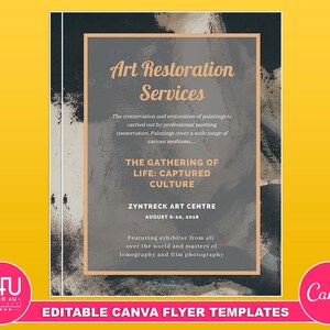 Art Restoration Flyer, DIY Canva Art Restoration Flyer Template 2022 ...