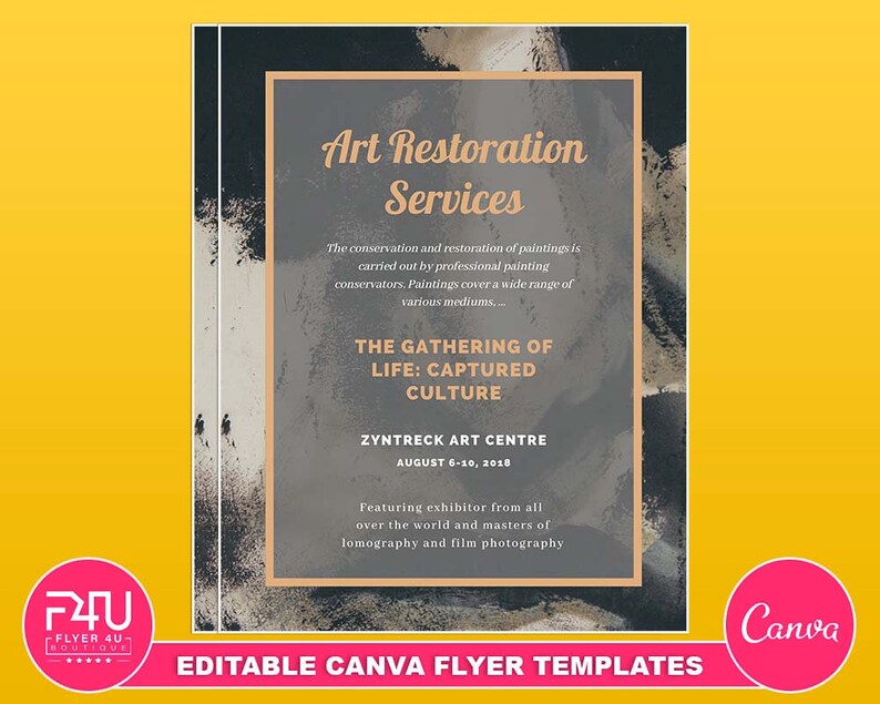 Art Restoration Flyer, DIY Canva Art Restoration Flyer Template 2022 ...