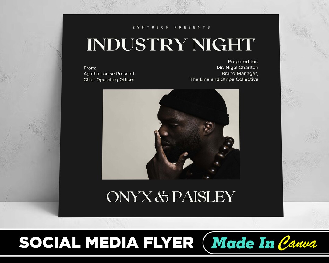 Industry Night Flyer, DIY Canva Industry Night Flyer Template, Editable ...