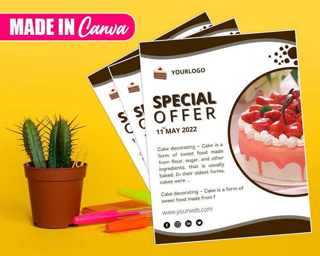 Cake Making Flyer DIY Canva Cake Making Flyer Template 2022 - Etsy