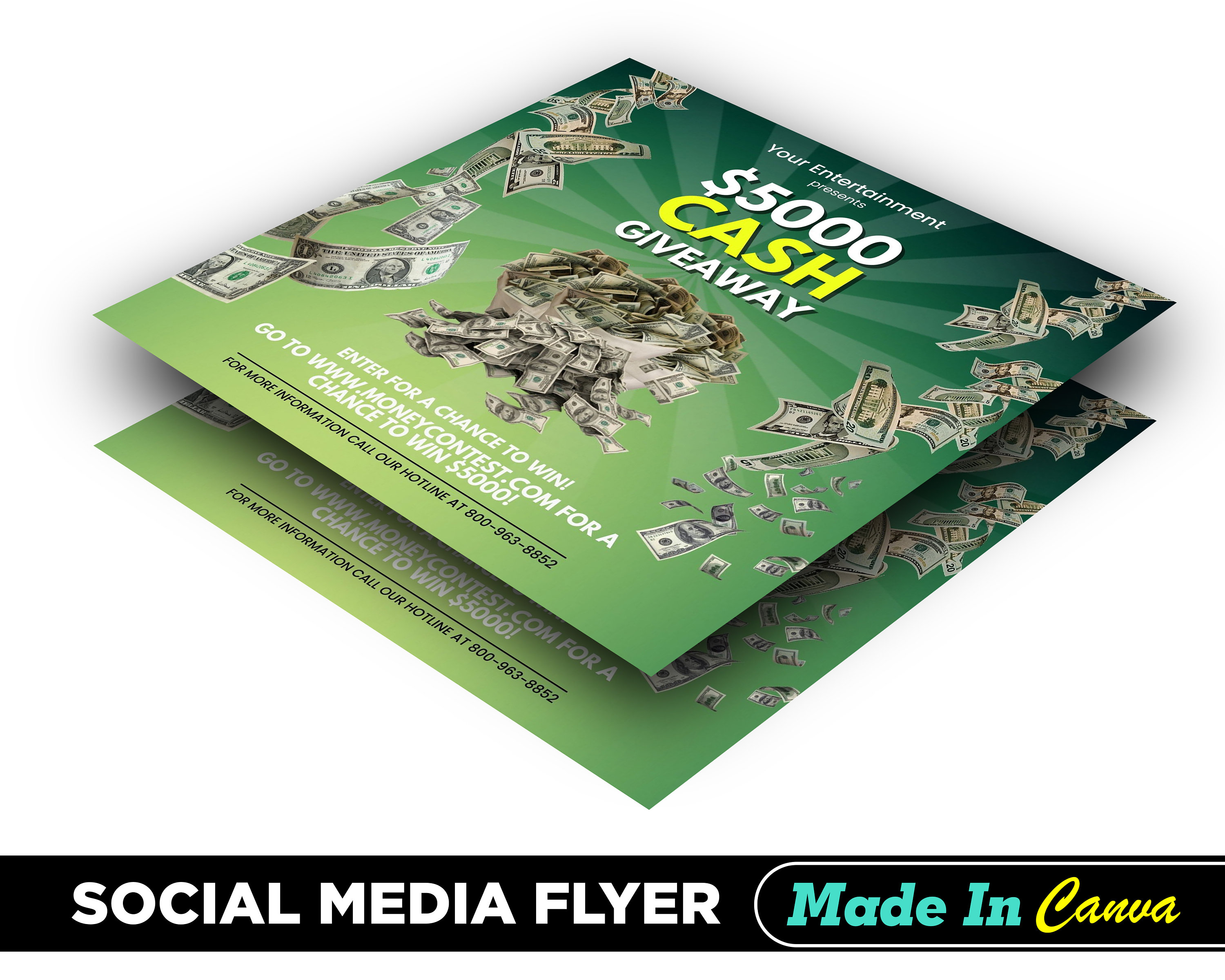 Giveaway Flyer, DIY Canva Giveaway Flyer Template, Editable Canva ...