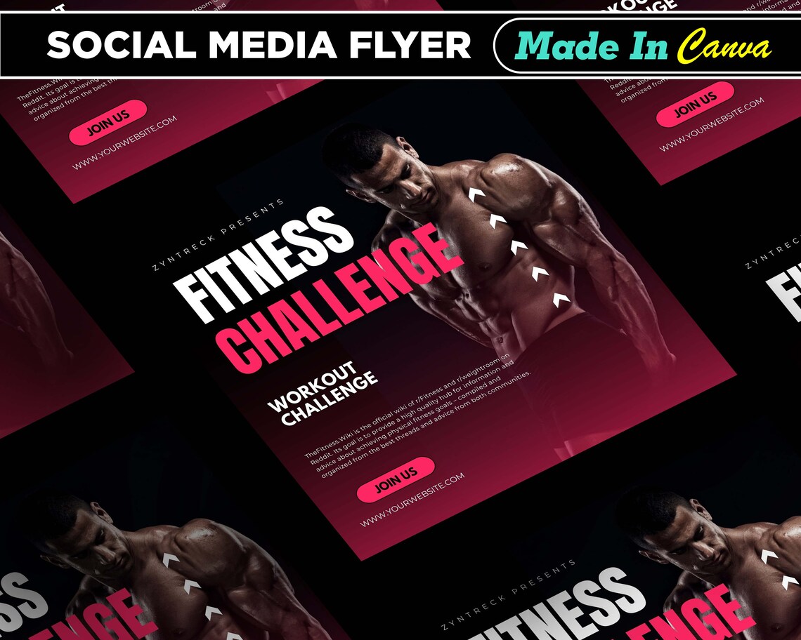 Fitness Challenge Flyer DIY Canva Fitness Challenge Flyer - Etsy
