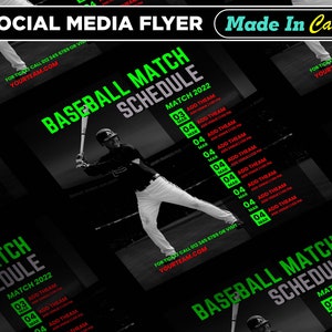 Baseball Game Schedule Flyer, DIY Canva Baseball Game Schedule Flyer ...