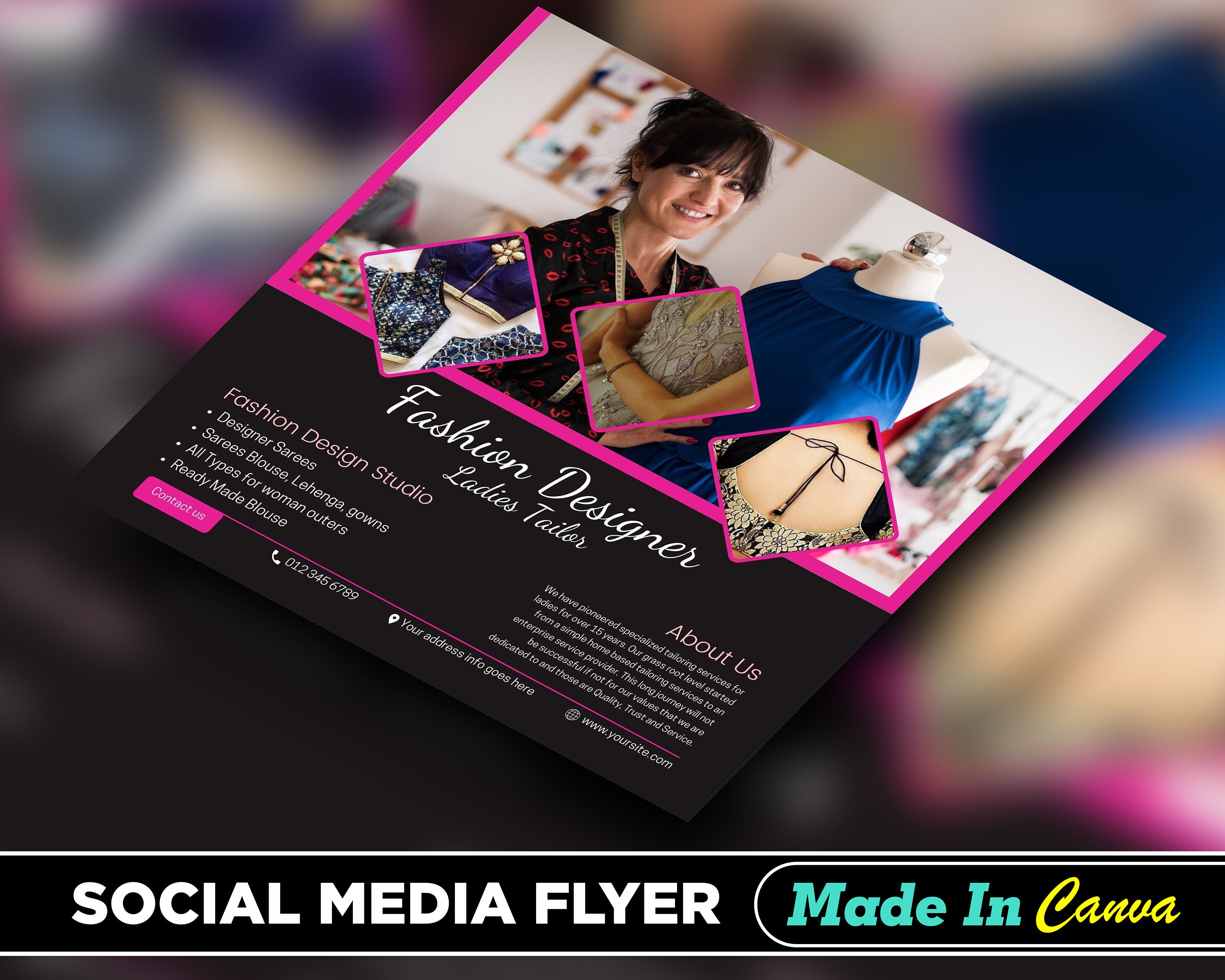 Ladies Tailoring Flyer, DIY Canva Ladies Tailoring Flyer Template ...