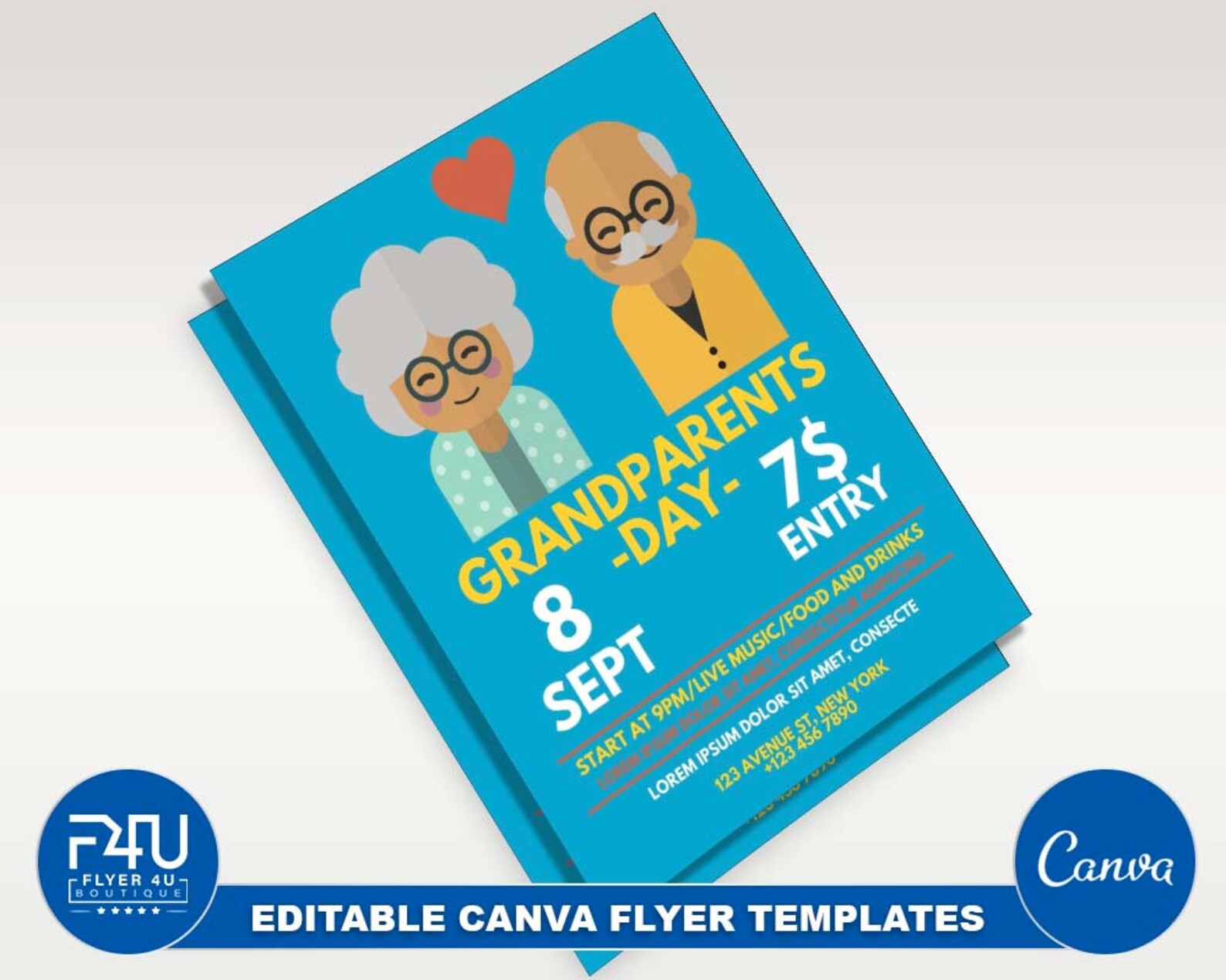 Grandparents Day Flyer DIY Canva Grandparents Day Flyer - Etsy