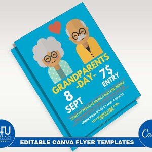 Grandparents Day Flyer, DIY Canva Grandparents Day Flyer Template 2022 ...