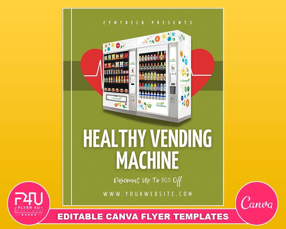Healthy Vending Machine Flyer, DIY Canva Healthy Vending Machine Flyer ...