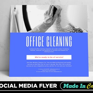 Office Cleaning Flyer, DIY Canva Office Flyer, Editable Social Media ...
