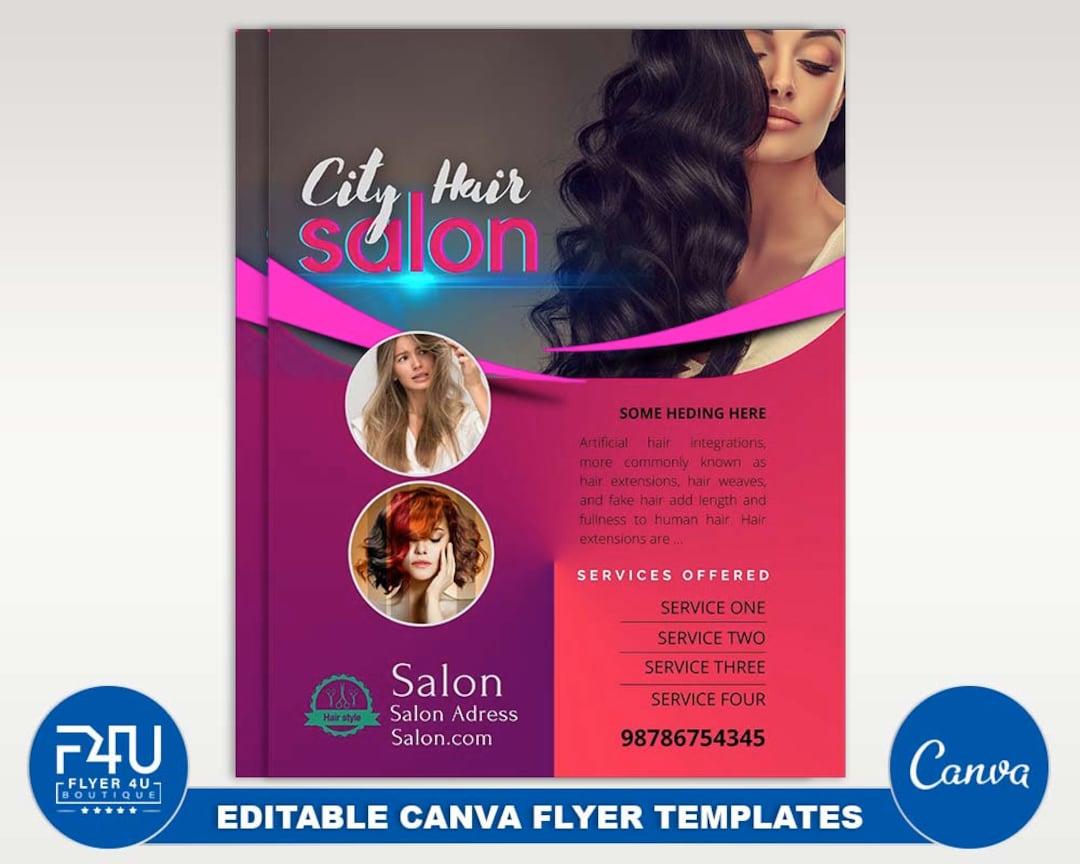Hair Business Flyer, DIY Canva Hair Business Flyer Template 2022 ...