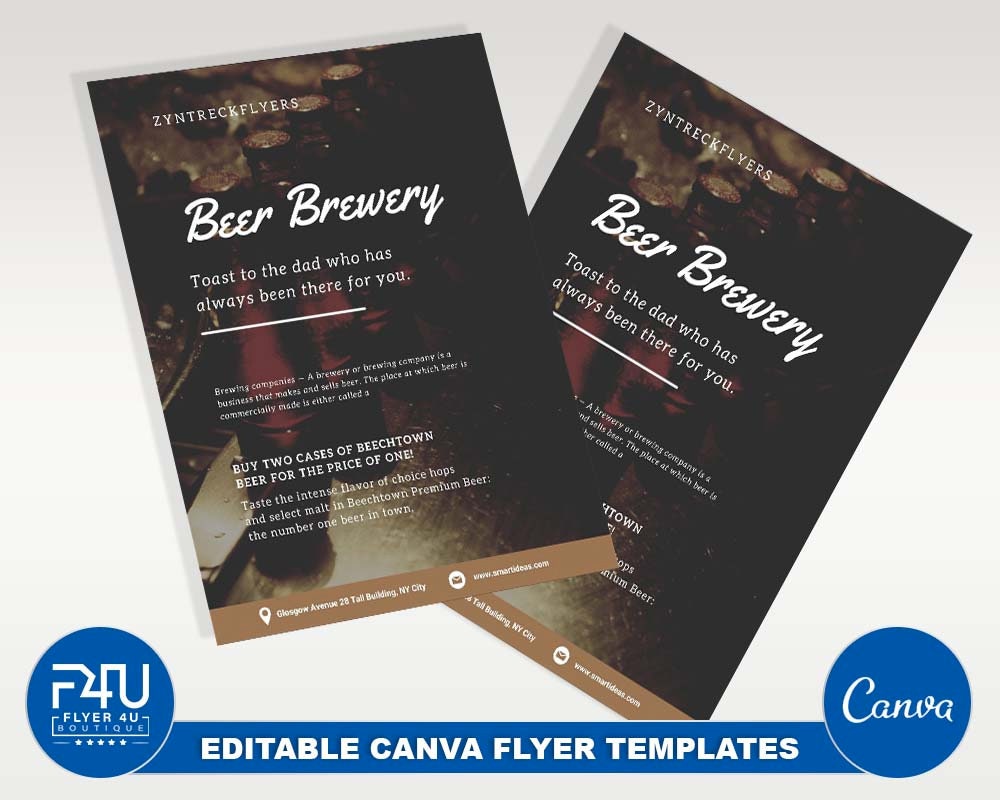 Beer Brewery Flyer DIY Canva Beer Brewery Flyer Template - Etsy