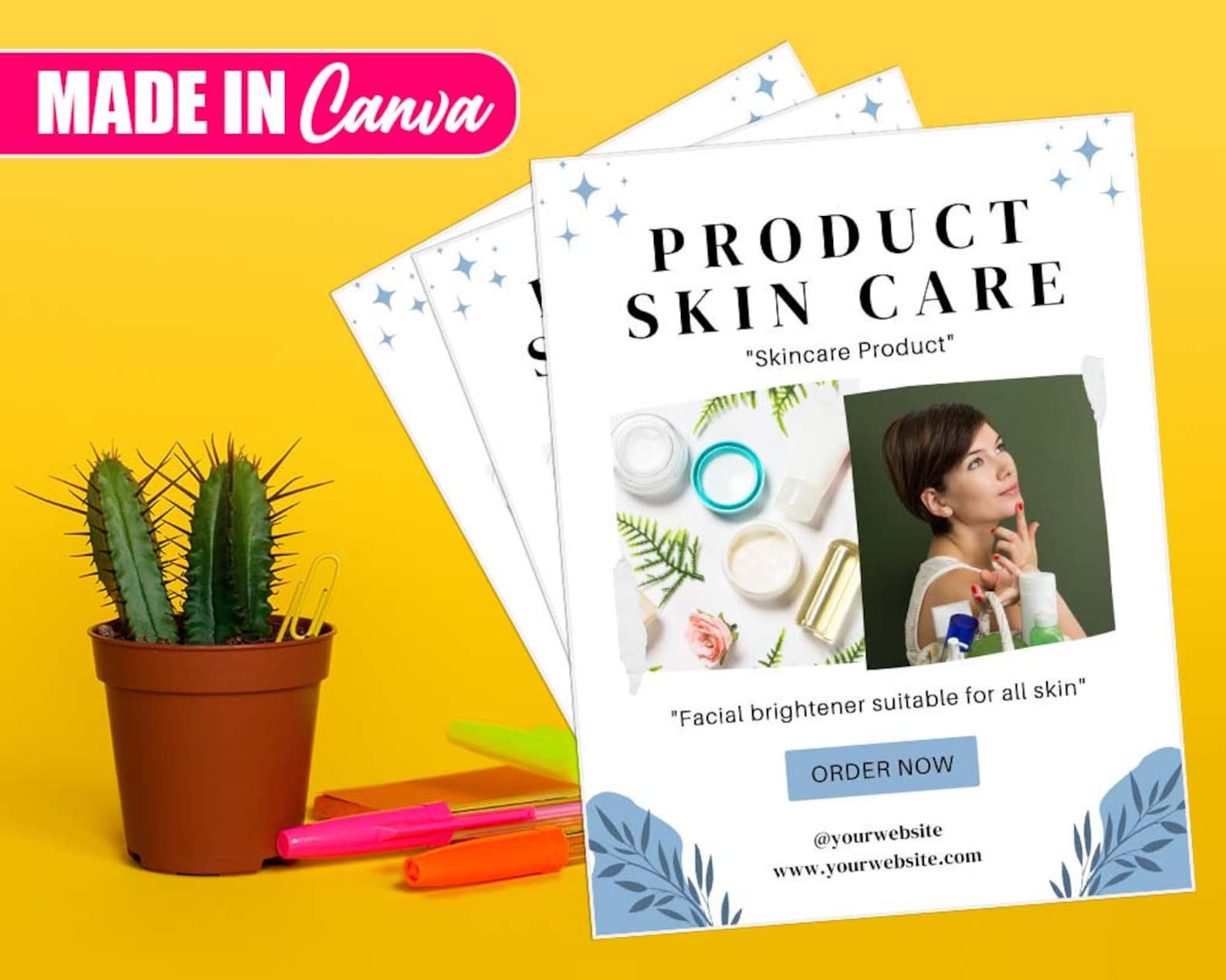 Product Skin Care Flyer, DIY Canva Skin Care Product Flyer Template ...