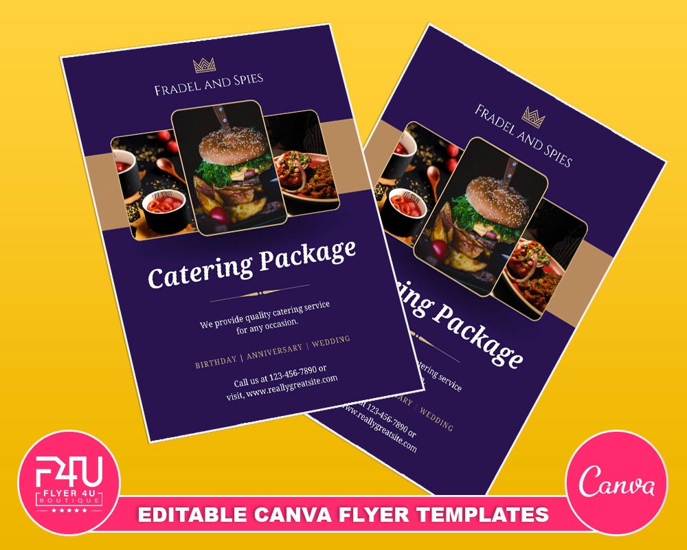 Catering Package Flyer, DIY Canva Catering Package Flyer Template ...