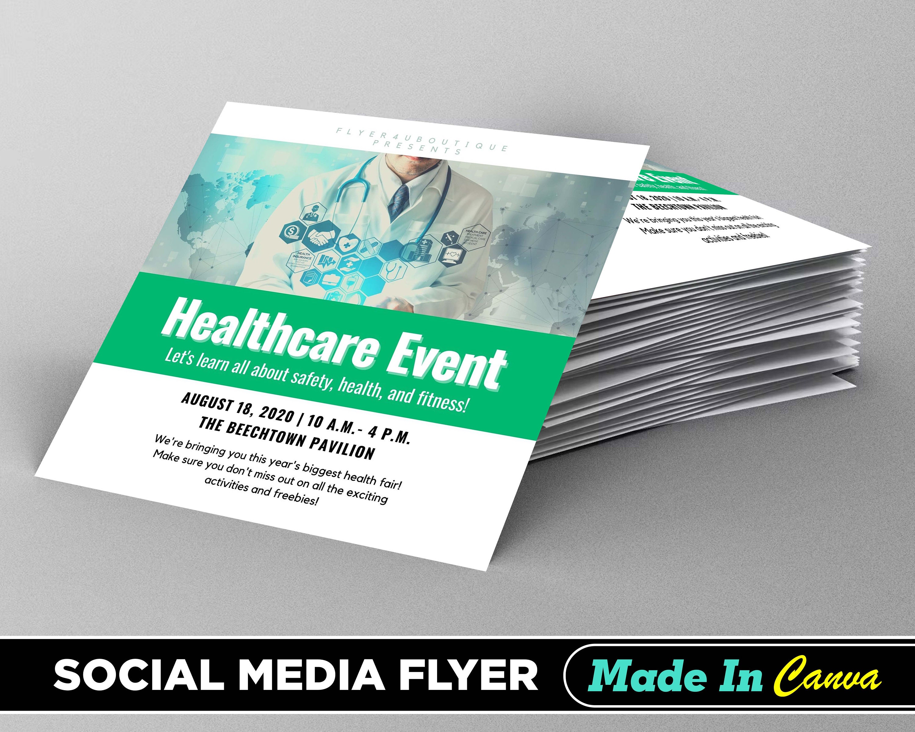 Healthcare Event Flyer, DIY Canva Healthcare Event Flyer Template 2022 ...