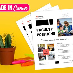 Faculty Positions Flyer DIY Canva Faculty Positions Flyer - Etsy